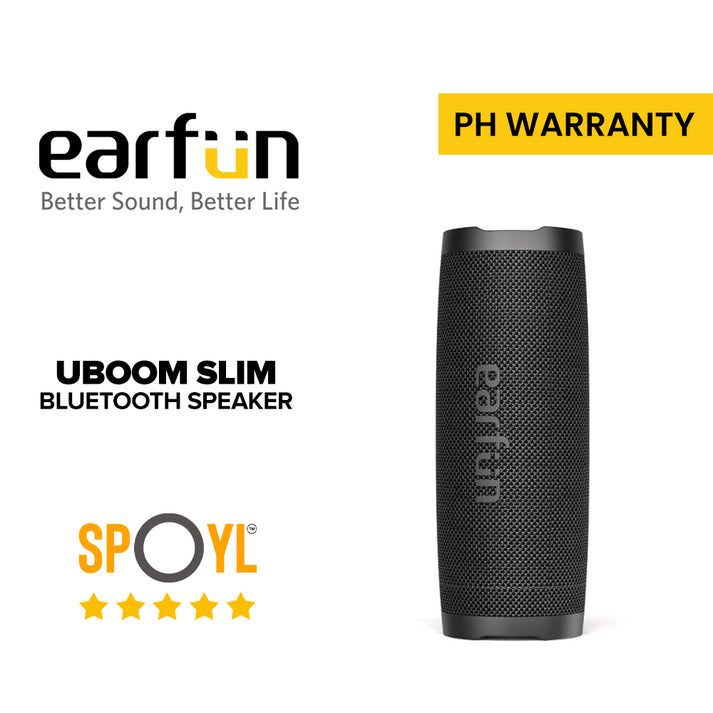 EarFun UBOOM Slim Bluetooth Speaker with Mic, Bluetooth 5.2 Portable S ...